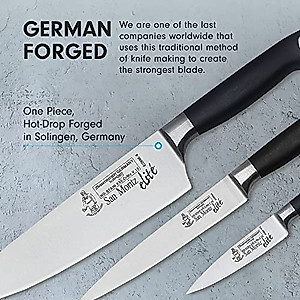 Messermeister San Moritz Starter Set - Includes 8" Stealth Chef's Knife, 6" Utility Knife & 3.5" Paring Knife - Rust Resistant & Easy to Maintain