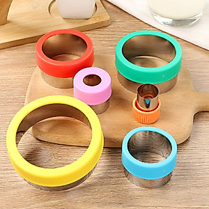 Round Cookie Biscuit Cutter Set, 6 Graduated Circle Pastry Cutters, Stainless Steel Cookie And Dough Cutters for Donut and Scone, Circle Cutter Cake Ring Molds