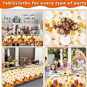 Fall Pumpkin Tablecloth Roll 52 in x 100 Ft with Slide Cutter Thanksgiving Fall Party Table Cloth Roll Maple Leaf fall Table Cover for Autumn Events Family Banquet Parties and Celebrations(Plastic)
