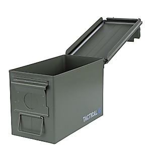 Tactical45 M2A2 50 Cal Ammo Can Army Green Ammo Storage Container with Front Latch System Steel Military Grade Ammo Case
