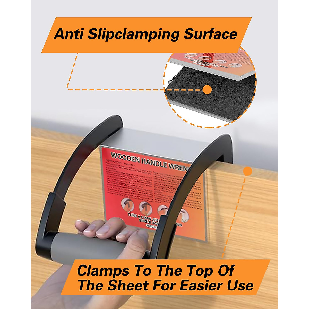 FAHKNS Panel and Plywood Carrier Tool, 0 to 1 Grip Range Sheetrock Gripper Carrying Soft-Grip Handle Gripper Lift for Clamp Wood Board Drywall Lifter Single Hand Adjustable