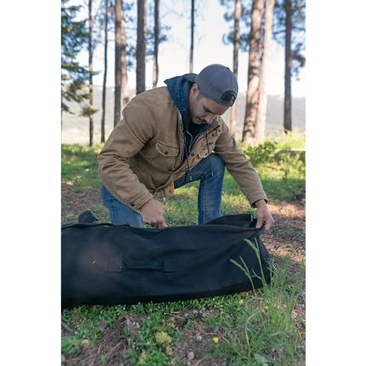 Stansport Zippered Canvas Deluxe Duffel Bag - Black (1233)