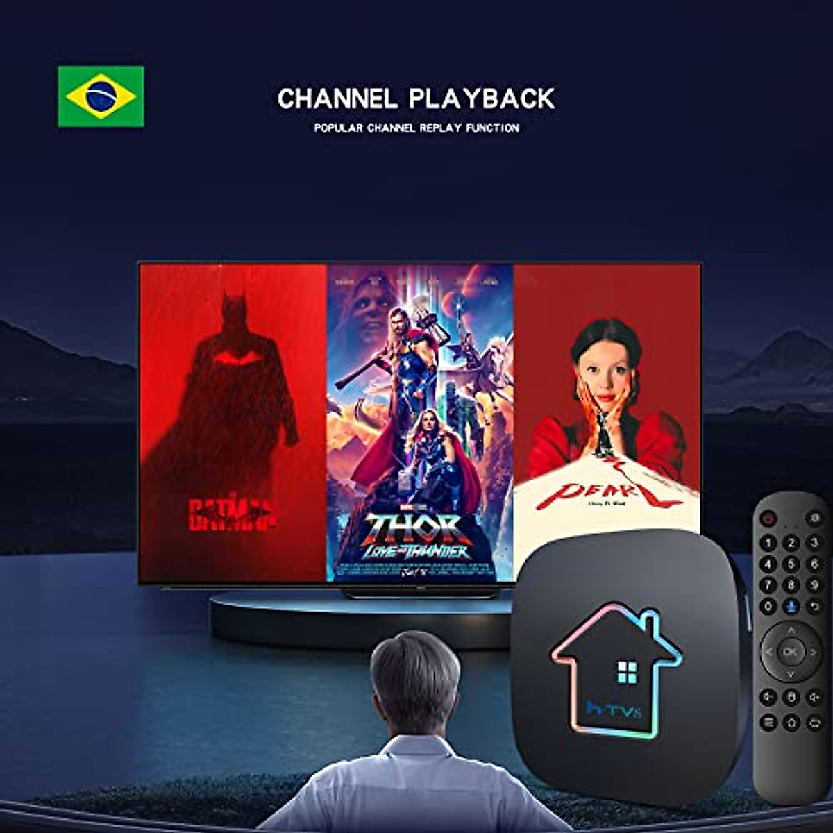 2023 Newest H8 HTV 8 Box IPTV Brazil Brazilian More Videos Quad Core Andorid 9.0 8K HDR Image Android 9 HDMI 2.0 LAN Multi-Media