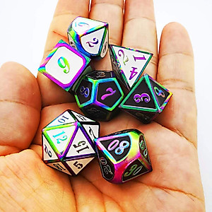 HAOMEJA DND Metal dice Color Changing Temperature dice D&D Set Dungeons and Dragons Role Playing Dice Black White