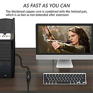 Ethernet Extension Cable 12 ft,Yeung Qee Shielded Network Cat7 Ethernet Extender Cable Adapter RJ45 Cords Shielded Male to Female Connector (12FT/4M)