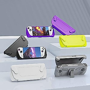 Protective Case for ROG Ally, Back & Screen Full Wrapped Cover with Stand for ROG Ally Gaming Consoles, Premium TPU Protective Sleeve Sweat-Proof Anti-Slip Case Full Protection (Black)