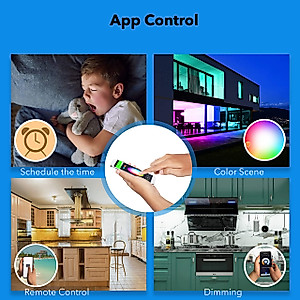 Hardwire Under Cabinet Lights Hardwired or Plug in Tasking Lighting White & RGB Color Changing Dimmable with Remote, Alexa, Google Enabled, Smart Under Counter Lighting Fixture for Kitchen (18 Inch)