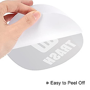 MECCANIXITY Trash Stickers Decals Bin Labels 5 Inch Large Vinyl for Stainless Steel/Plastic Trash Can, Black Pack of 6