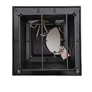 Stainless Steel Propane Fire Pit Table, 40000BTU Gas Fire Table with Weather Cover, Square Firepit Table with Steel lid for Patio Outdoor Deck Backyard, Black