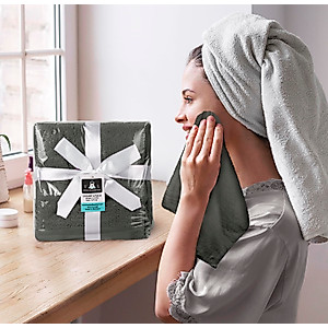 Towel and Linen Mart 100% Cotton - Wash Cloth Set - Pack of 4, Quick Dry, Luxurious, Highly Absorbent and Soft Feel Premium Spa & Hotel Perfect for Daily Use (12 X 12 Grey)