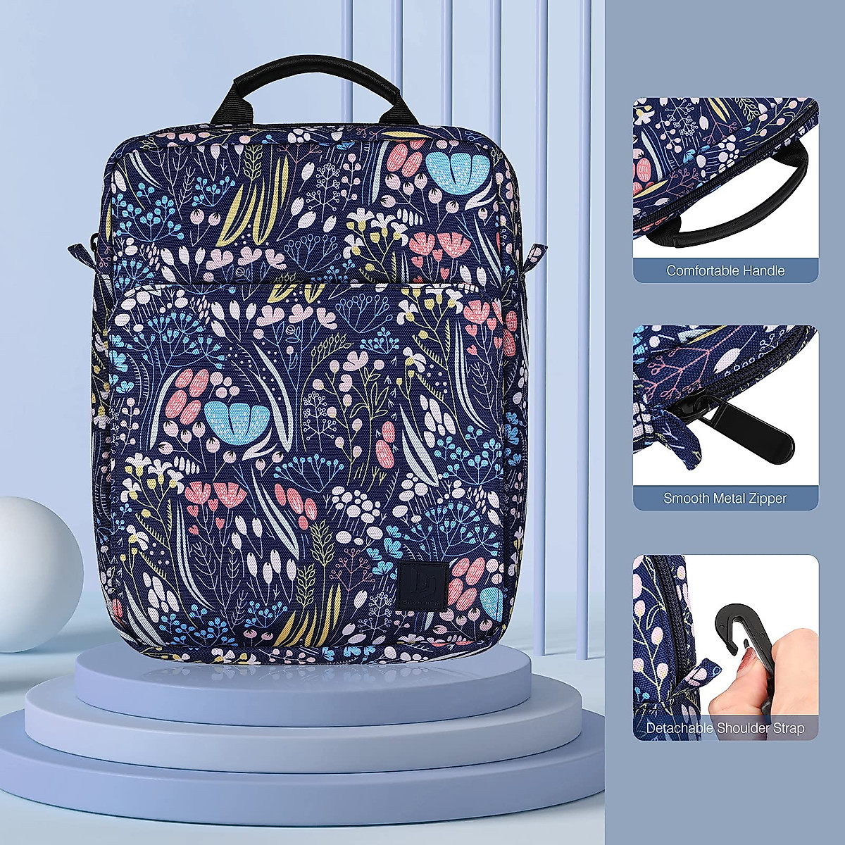 Dadanism 9-11 Inch Tablet Sleeve Bag Carrying Case with Shoulder Strap for iPad 10th Gen 10.9", iPad 9/8/7th 10.2", iPad Air 11", iPad Pro 11", iPad Air 5/4, Galaxy Tab A9+ Plus 11", Night Blue