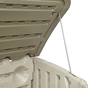 Rubbermaid Vertical Resin Weather Resistant Outdoor Garden Storage Shed, 2x2.5 Feet & Large Horizontal Resin Weather Resistant Outdoor Garden Storage Shed, Olive and Sandstone 32 Cubic ft