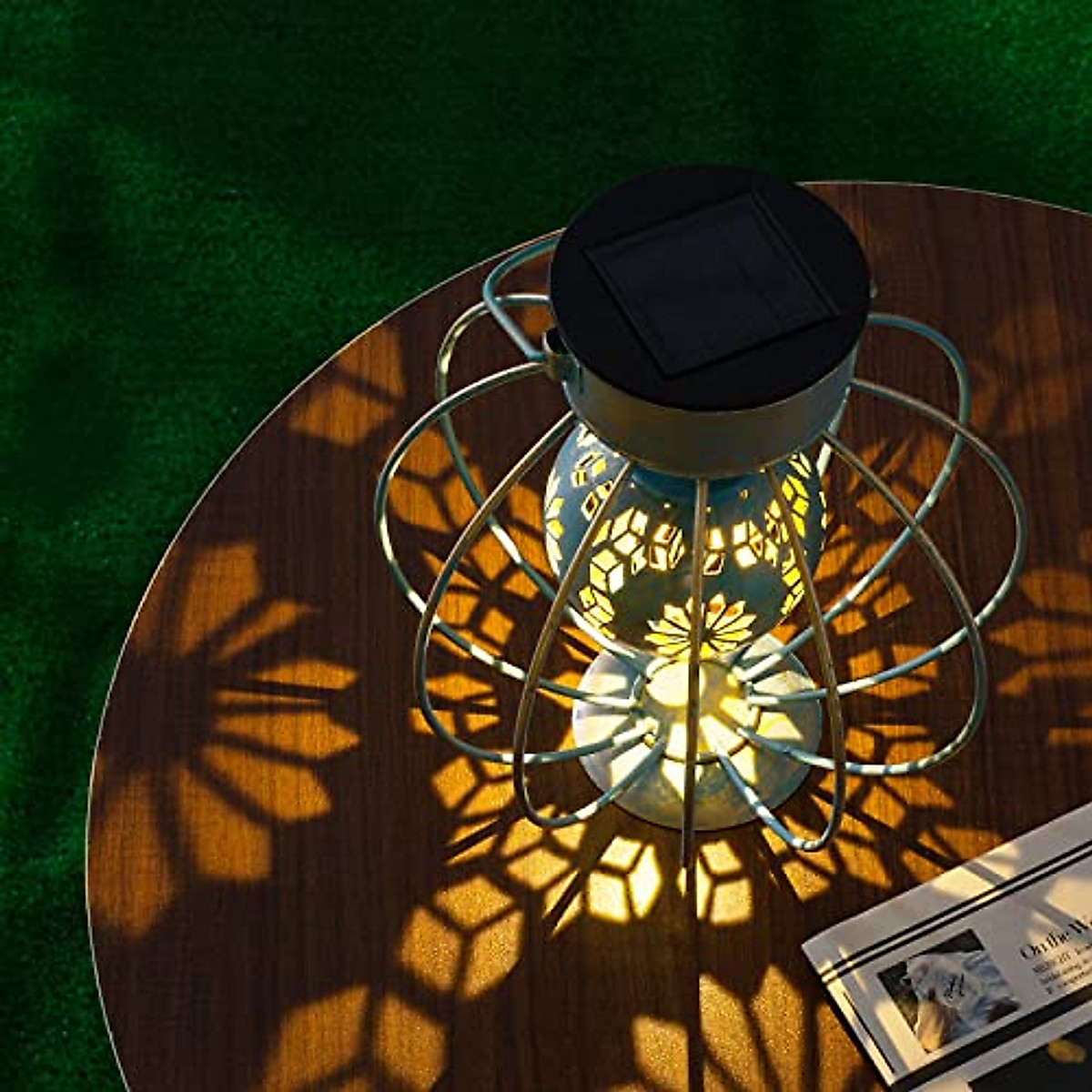 Hanging Solar Lanterns Table Lamp Flower Pattern¡­