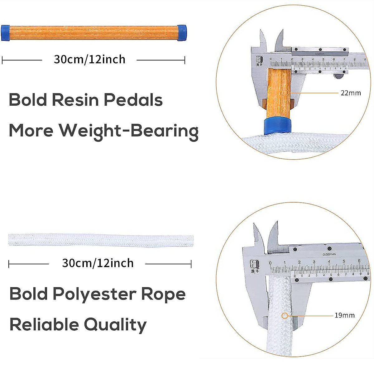 2.5M Safety Balcony Fire Escape Ladder with Hooks Carabins | 1 Story for Adults and Kids |Reusable Multi-use for Treehouse|Weight Capacity up to 2000 lb 8ft