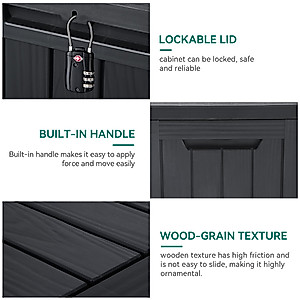 YITAHOME 80 Gallon Resin Deck Box, Outdoor Lockable Storage Box for Patio Furniture, Waterproof Patio Deck Box for Cushions, Pool Supplies, Sports Equipment and Garden Tools, Black