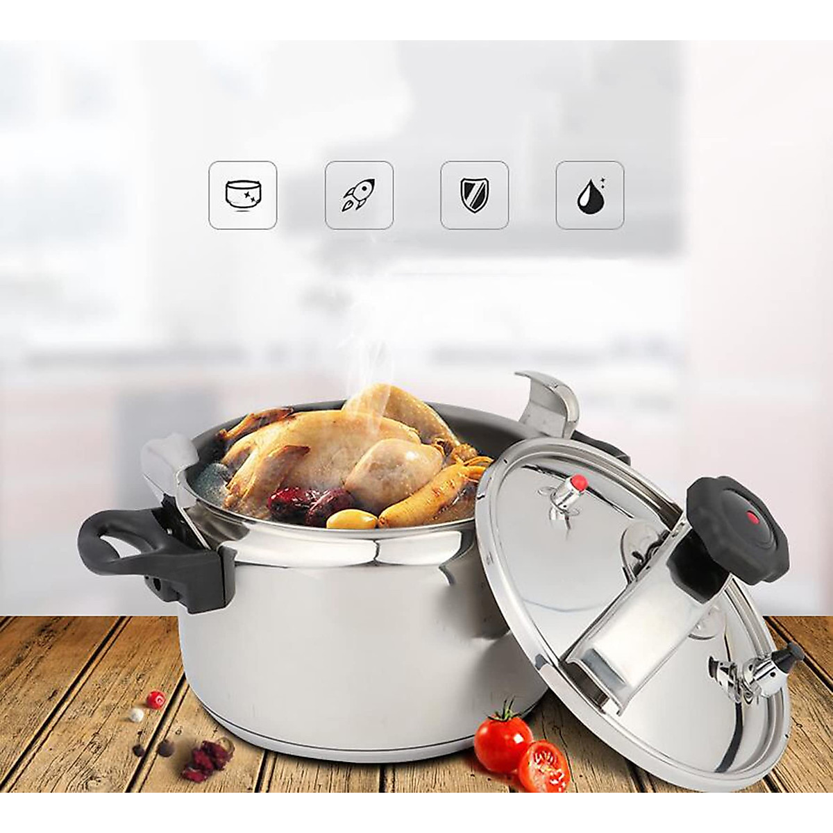 304stainless steel 9ltr pressure cooker large best pressure cookers Explosion-proof Suitable for All Hob Types Including Inductio the hassle-free pressure canners for everyday use in your kitchen