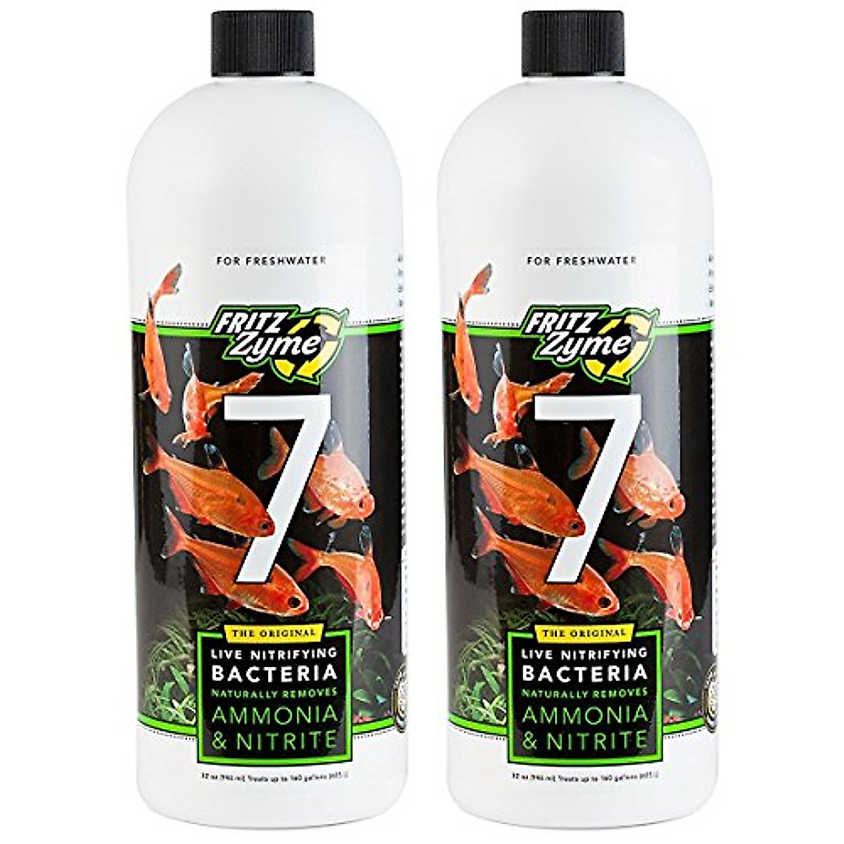 Fritz (2 Pack) Aquatics AFA80210 Fritzzyme 7-Freshwater Nitrifying Bacteria for Aquarium, 32-Ounce