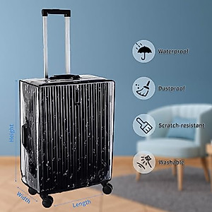 Hsyydzi Luggage Protector Case Clear PVC Suitcase Cover - Dustproof, Waterproof, Scratch-Resistant Luggage Covers for Suitcase, Clear Luggage Protector Cover(28inch-24.2''H * 20''L * 12.6''W)