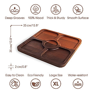 CG Home Heat-Treated Wooden Beech Large Cheese Board, Large Charcuterie Board Platter Unique Housewarming & Bridal Shower Gift Serving Solid Tray Sturdy & Durable