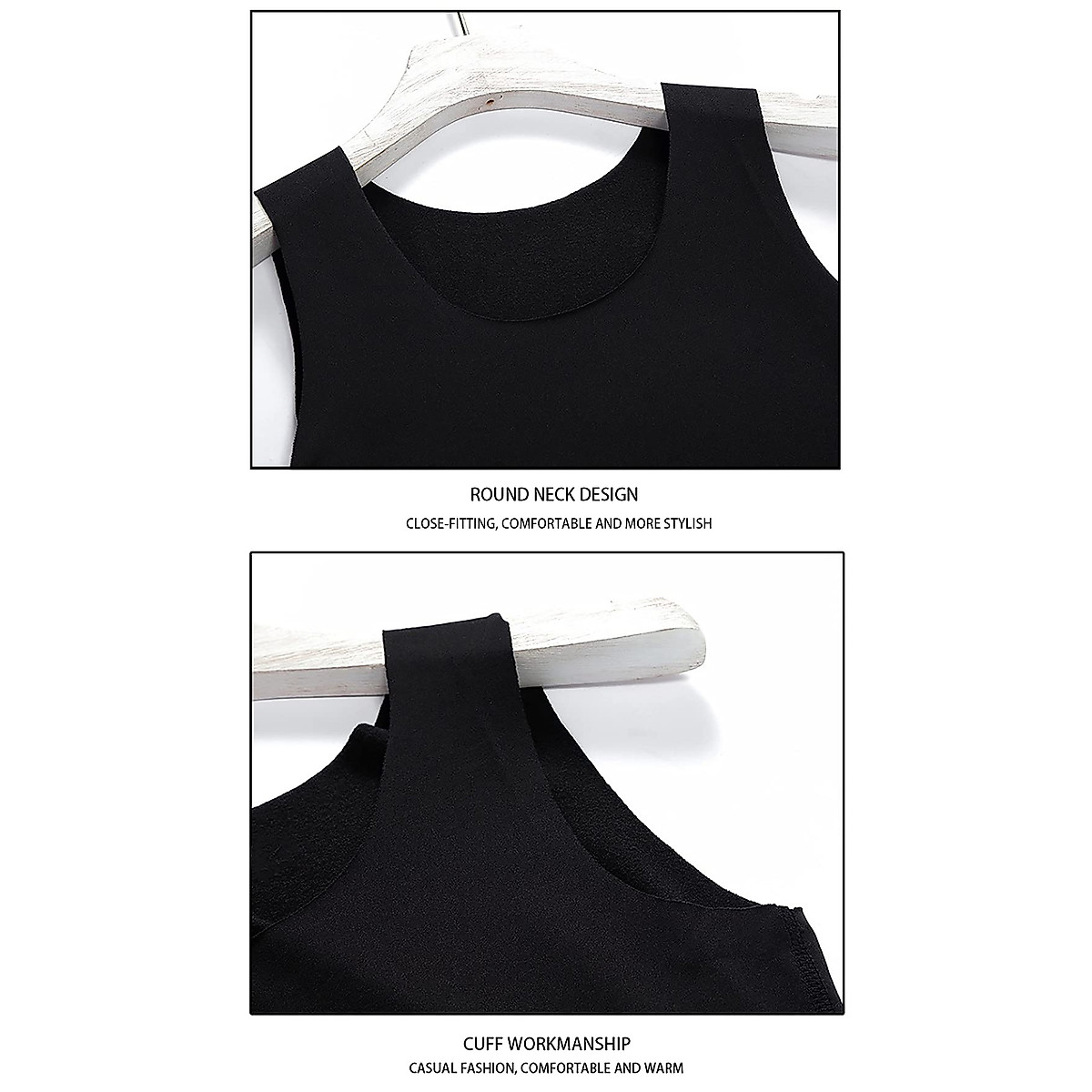 Cherish 3 Pack Women's Base Layer Tank Top Thermal Vest Winter Warm Tank-Top Sleeveless Camisole (L), Black, Beige, Pink