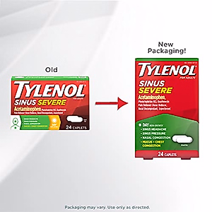 Tylenol Sinus Severe Daytime Caplets with Acetaminophen, Guaifenesin & Phenylephrine HCl, 24 ct