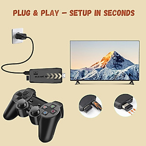 Wireless Retro Game Console, Retro Game Stick with Built-in 23 Emulators, 40,000+ Games, 4k Hdmi Output, and 2.4GHz Wireless Controller, Plug and Retro Play Video Games for Tv (64 GB)