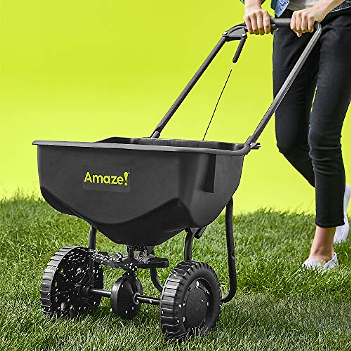 AMAZE 75201 Broadcast Spreader-Quickly and Accurately Apply up to 10,000 sq. ft. of Grass Seed, Fertilizer, and Other Lawn Care Products to Your Yard, 75201-1