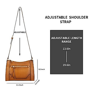Kattee Genuine Leather Purses and Handbags for Women Crossbody Stachel Shoulder Bags Brown
