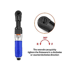 QWORK Air Ratchet Wrench, 3/8" Super Fast Heavy Duty Air Ratchet, 65ft-lbs