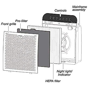 Whirlpool WPPRO2000M Whispure True Hepa Air Purifier, Activated Carbon, 508 Sq ft, Smart Auto Mode, Ideal For Allergies, Odors, Pet Dander, Mold, Smoke, Wildfire, Germs - Silver