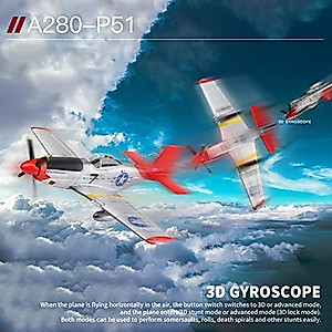 GoolRC WLtoys XK A280 RC Airplane, 2.4GHz 4 Channel Brushless Remote Control Plane for Adults, RC Aircraft Fighter with 6-Axis Gyro, 3D/6G Mode and LED Searchlight, Easy to Fly for Boys and Girls