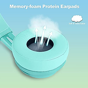 REETEC Wireless Bluetooth Headphones Over-Ear - [40 Hrs Playing Time, Soft Protein Earpads] Foldable HiFi Stereo Wireless Headphones with Microphone, Deep Bass Headset for Phone, PC, iPad - Mint Green