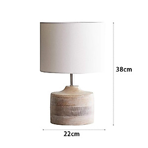 VejiA Bedside Lamps, Solid Desk Lamp, Retro Old Craft Reading Lamp Cafe Western Restaurant Desktop Decorative Lights E27 Cloth Lampshade Reading Lamp/a/22 * 22 * 38Cm (a 22 * 22 * 38Cm