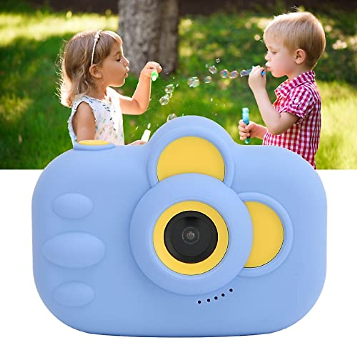 Kids Digital Camera, 30fps Full Color IPS Screen Kids Camera 1080P Cute Cartoon Design Lightweight for Holiday Travel (Blue)