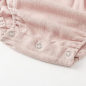 Simplee kids Baby Girls Linen Handmade Jumpsuit Summer Long Sleeve Jumpsuit Newborn Baby