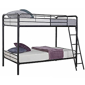 Better Home Products Twin Over Twin Metal Bunk Bed in Black