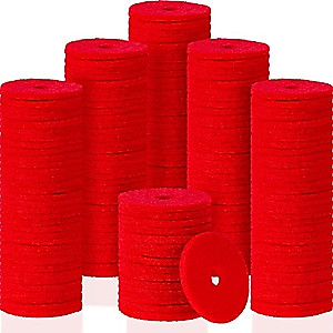 100 Pieces Sewing Machine Spool Pin Felt Pad Red Spool Pin Felts Thread Spool Pin Sewing Machine Spool Adapter Treadle Sewing Machine Parts for DIY Sewing Arts Crafts, 1 x 0.2 x 0.08 Inch