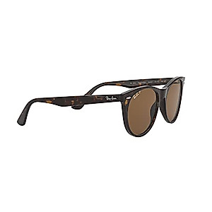 Ray-Ban RB2185 Wayfarer II Round Sunglasses, Tortoise/B-15 Brown Polarized, 52 mm