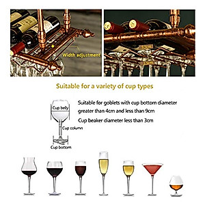 Stylish Simplicity Down Wine Rack, Retro Wrought Iron Wine Rack, Goblet Rack Home, Restaurant Kitchen Bar Decoration Floating Wine Rack Adjustable Height (Bronze Multi-Size), PIBM, Black, 80CM*30