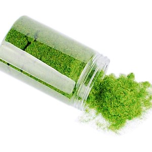 NWFashion 90G Dress Tree Flower Static Grass Dressing Scatter Flock for Miniatures Model (04 Yellow Green)