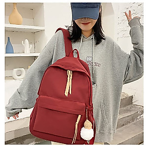 taimowei Kawaii Middle School Cute Bookback Large Capacity College Aesthetic Backpack for Teen Girls (Orange)