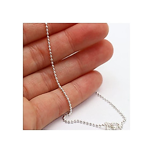 Verona Jewelers 925 Sterling Silver Italian 1.5MM, 2MM Silver Bead Ball Chain Necklace, Sterling Silver Bead Necklace, Italian Bead Necklace, Silver Beaded Necklace (18, 1.5MM)