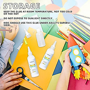 ElfBello Art Craft Glue with Fine Tips & 50ml Glue Applicator Bottle, Adhesive Art Glitter Glue for Paper Craft DIY Scrapbook, Quick Dries Clear Glue Wrinkle Resistant, 4fl oz 2 Pack