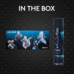 Logitech G840 K/DA XL Cloth Gaming Mouse Pad - 0.12 in Thin, Stable Rubber Base, Official League of Legends Gaming Gear