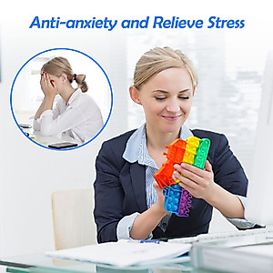 JLiup Excavator Fidget Pop Toys,2 Pack Push Bubble Sensory Tractor Silicone Toy, Popper Toys Special Needs Anti-Anxiety Stress Reliever Squeeze Toy for Boys Easter Halloween Basket Stuffers