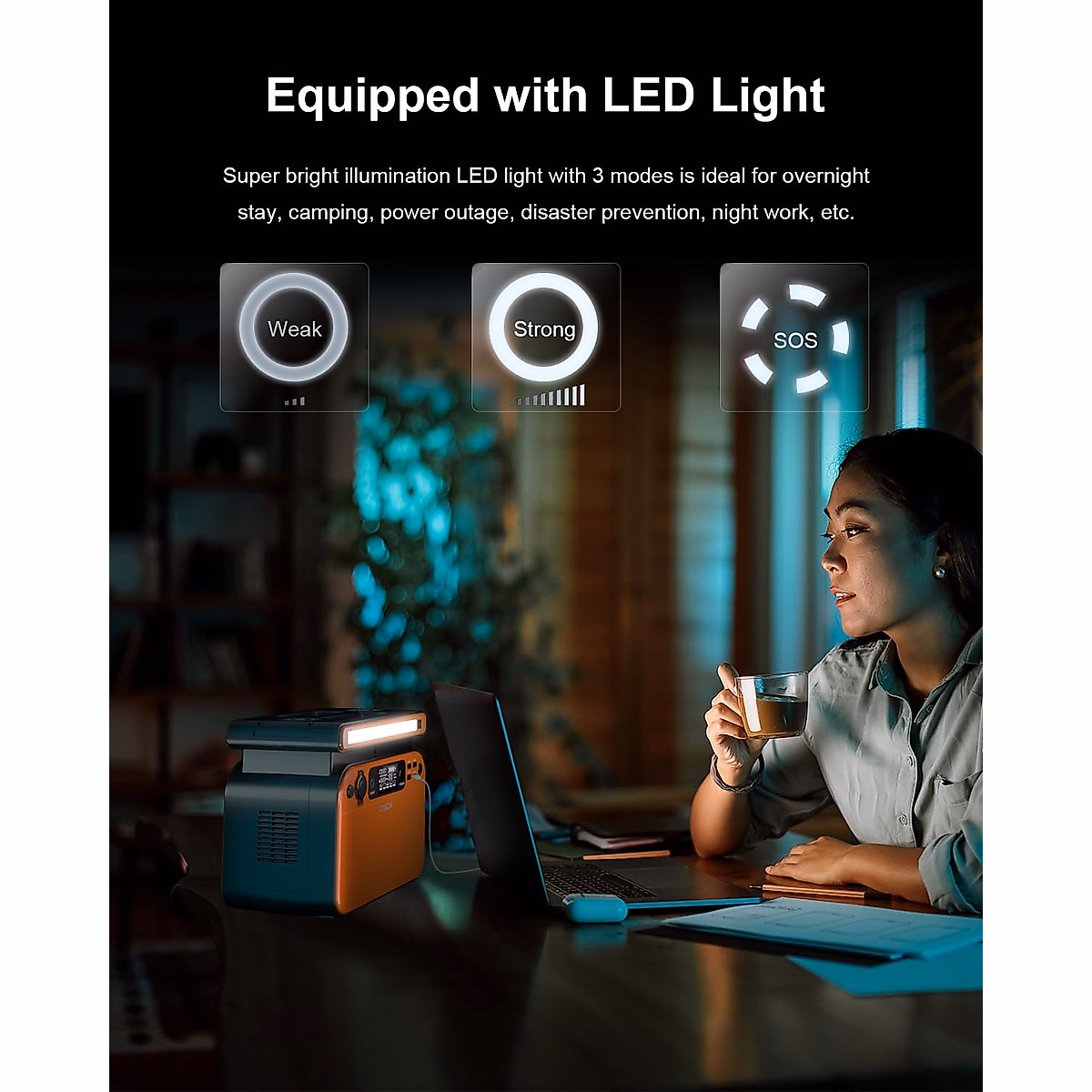 CTECHi Portable Power Station 500W LiFePO4 Battery Generator, 518 Wh/162000 mAh Energy Storage Pure Sine Wave Power Supply, AC/DC/USB-C/PD Car Charger Outputs for Camping Emergency Backup