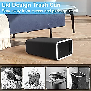 Bathroom Trash Cans with Lids - 3 Pack Kitchen Garbage Can 4 Gallons 2 PCS and 3 Gallons 1 PC with Pop Up Lid,Small Narrow Waste Basket for Bathroom Bedroom Living Room and Office(3 Pack,Black)