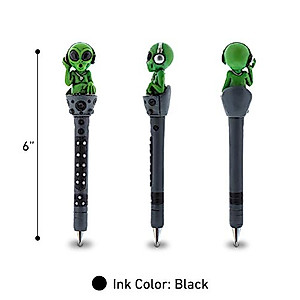 Planet Pens Alien DJ Novelty Pen - Fun and Unique Kids and Adults Ballpoint Pen, Cute Science Fiction Space Writing Pen Instrument For School & Office Desk Decor