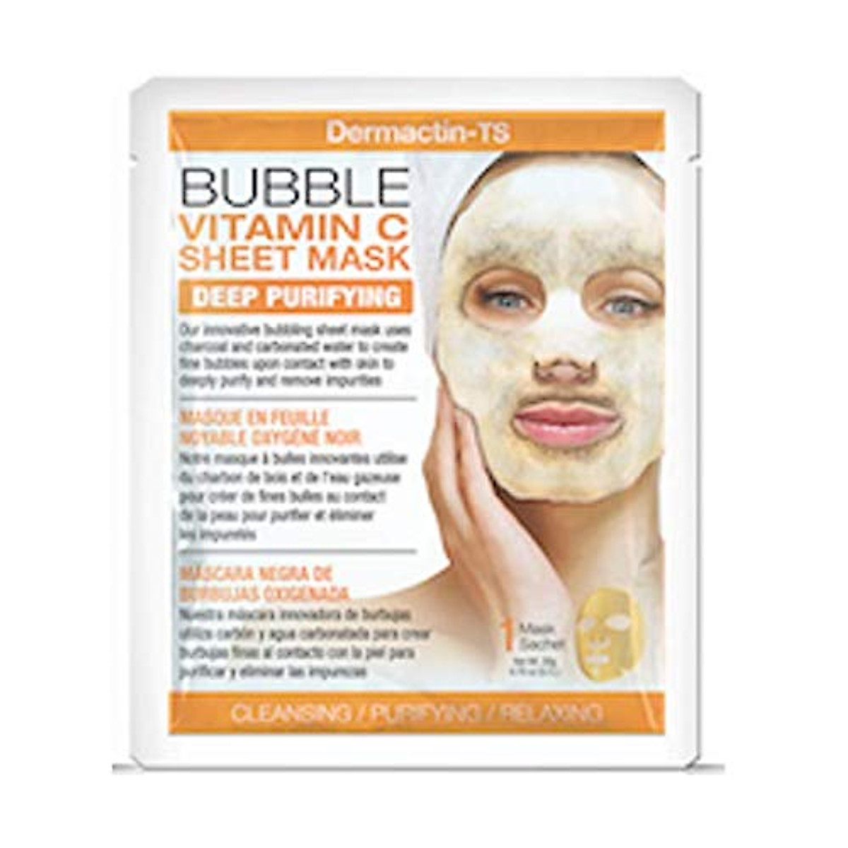 Dermactin-TS Facial Bubble Sheet Mask with Vitamin C (6-Pack)
