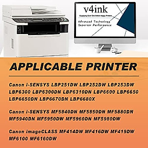 v4ink 4PK Compatible Toner Cartridge Replacement for Canon 119 CRG-119 3479B001AA Toner for Canon ImageClass mf414dw mf416dw mf419dw mf5950dw mf5960dn lbp251dw lbp253dw lbp6300dn Printer